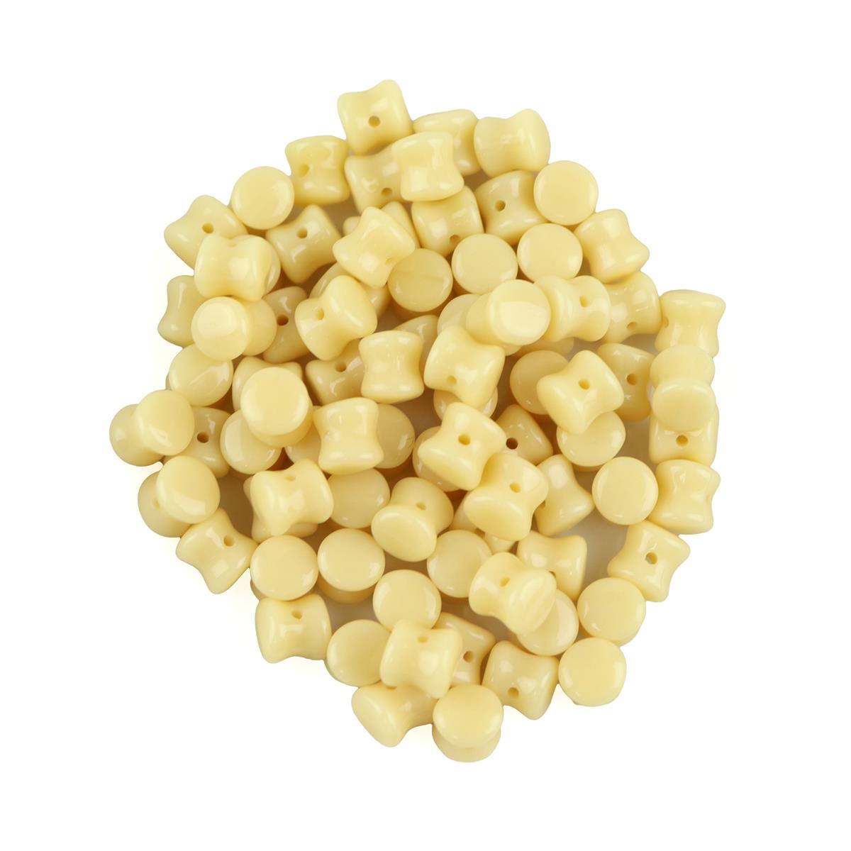 Preciosa Opaque ivory Pellet Beads Approx. 4x5mm (100pcs) | JewelleryMaker