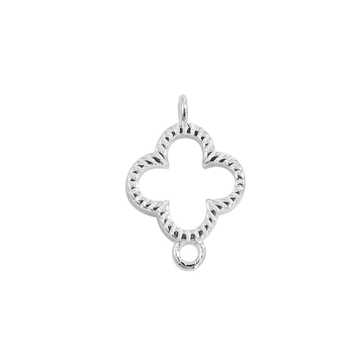 925 Sterling Silver Clover Connector Approx 12x8mm | JewelleryMaker