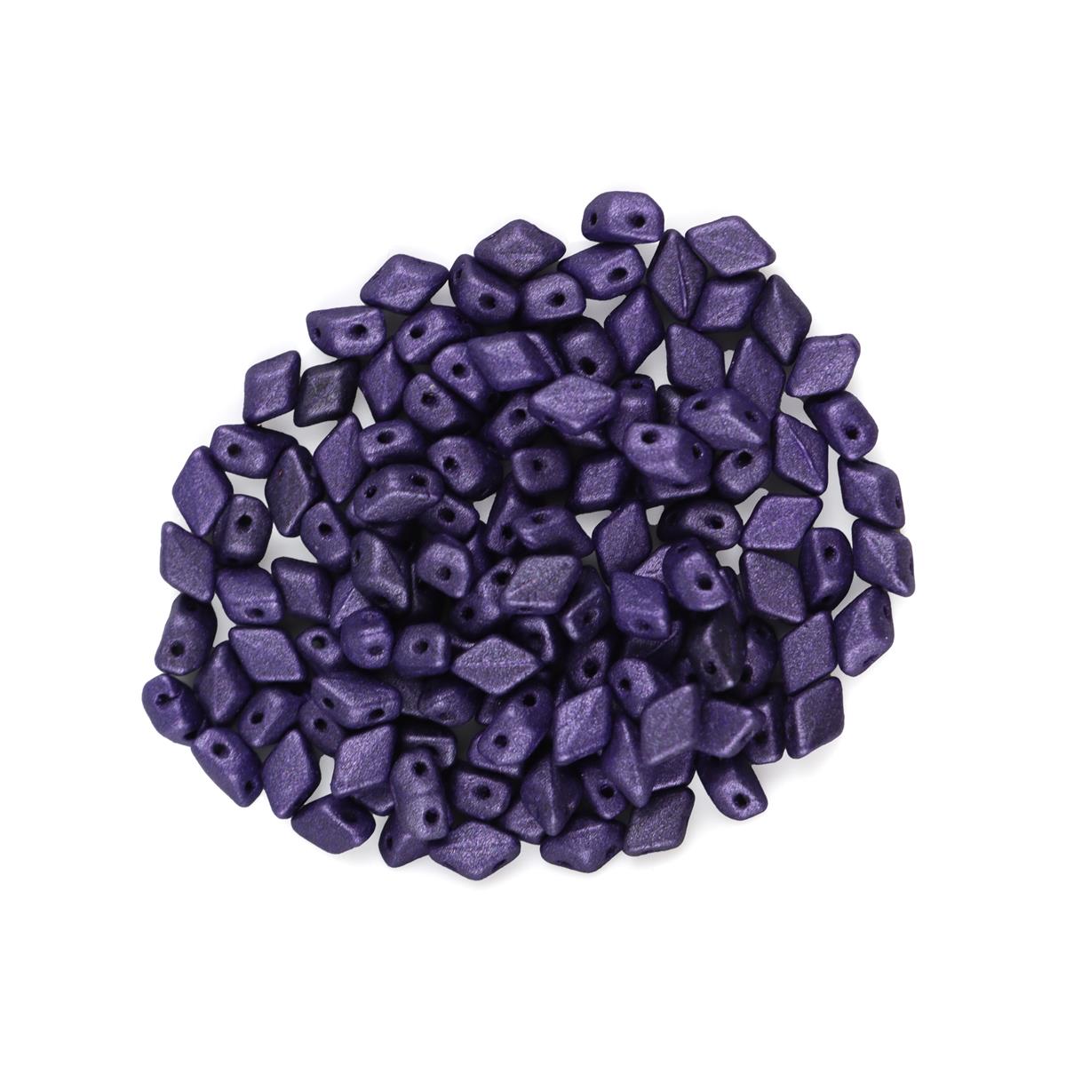 Mini Gem Duos, Metallic Suede Purple; 6x4mm; 8.5GM | JewelleryMaker