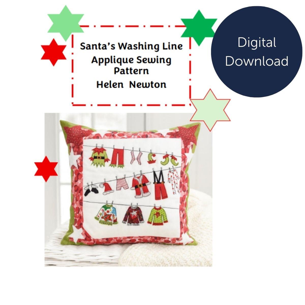 Helen Newton Santas Washing Line Cushion Instructions Digital Download ...