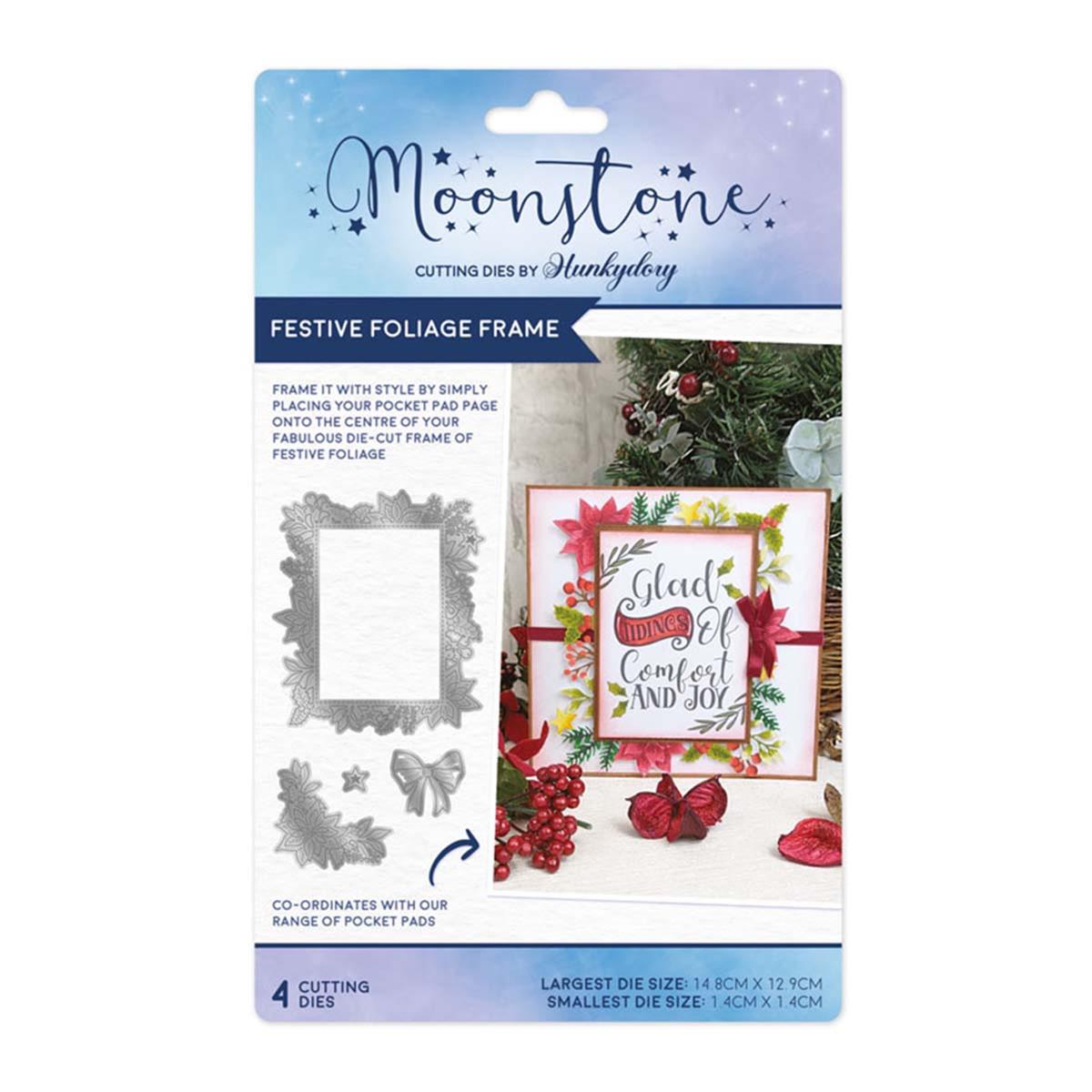Moonstone Dies - Festive Foliage Frame Contains 4 metal dies | HobbyMaker