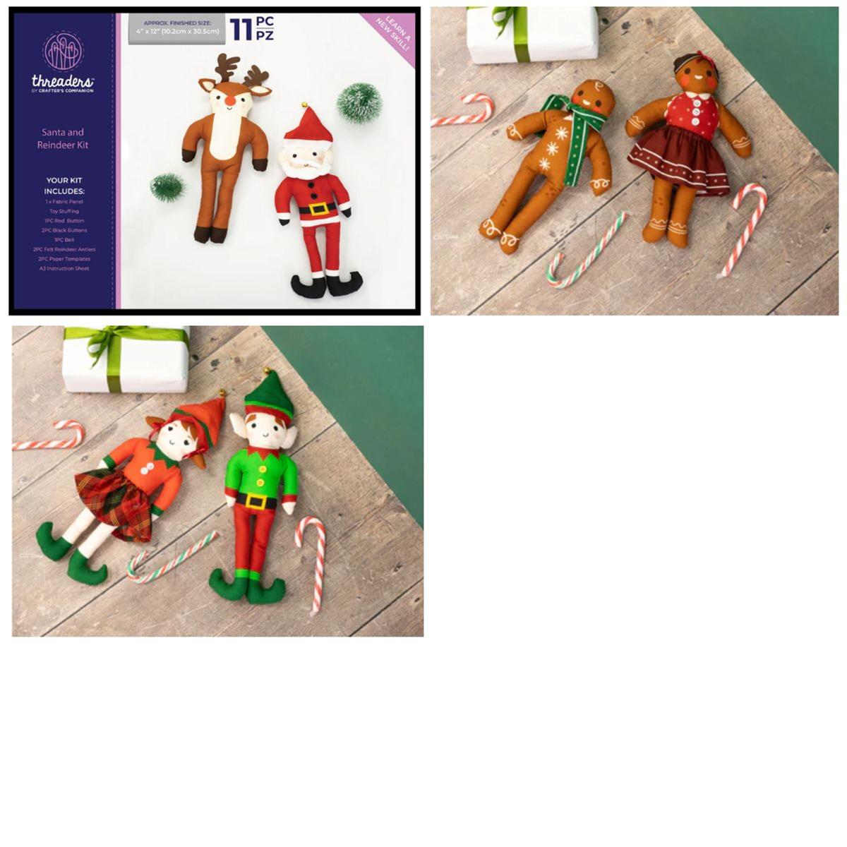 Threaders - Christmas Fabric Panel Kits - Complete Collection (3 Panels ...