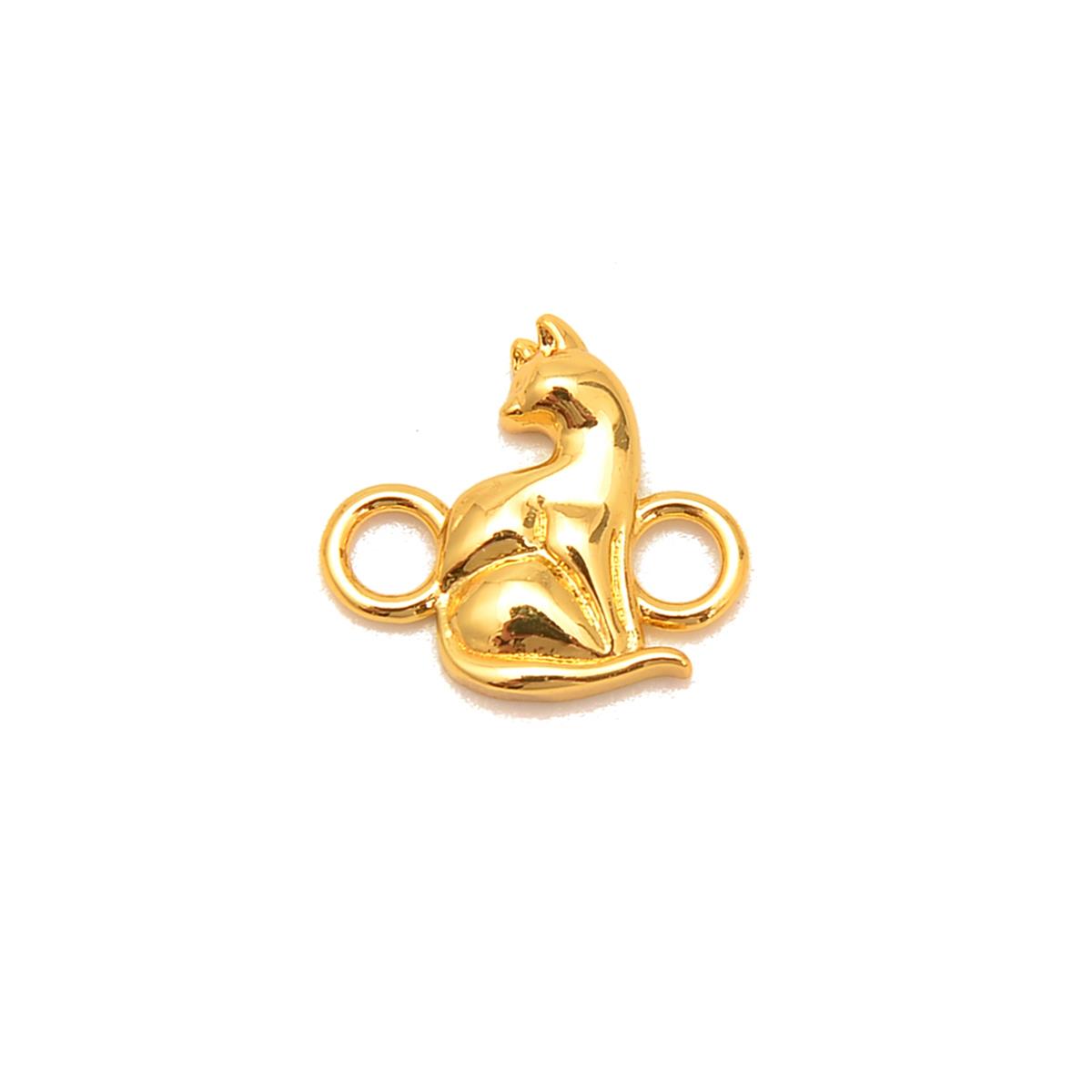 Gold Plated Base Metal Cat Connector | JewelleryMaker