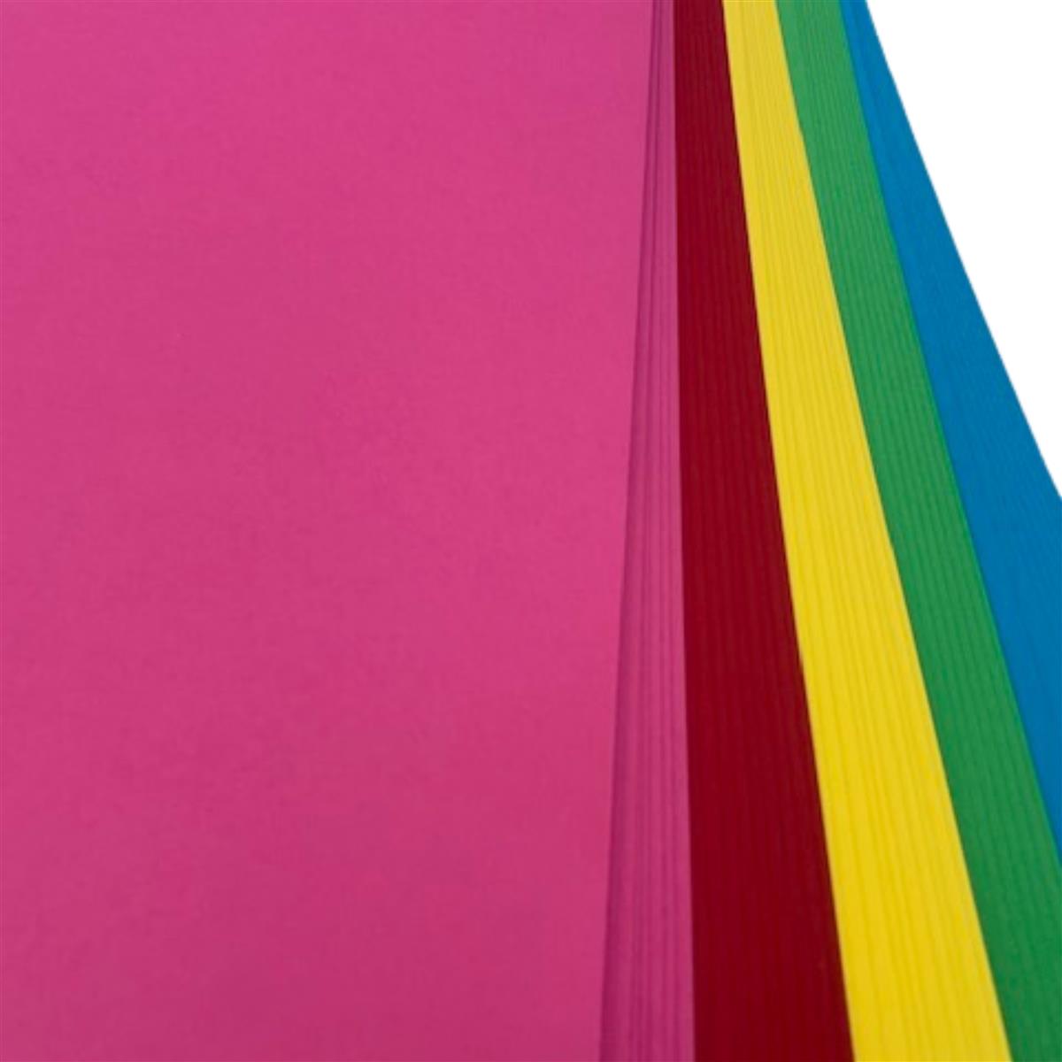 A4 210gsm Assorted Bright Colours Mixed Card Pack – 50 sheets | HobbyMaker