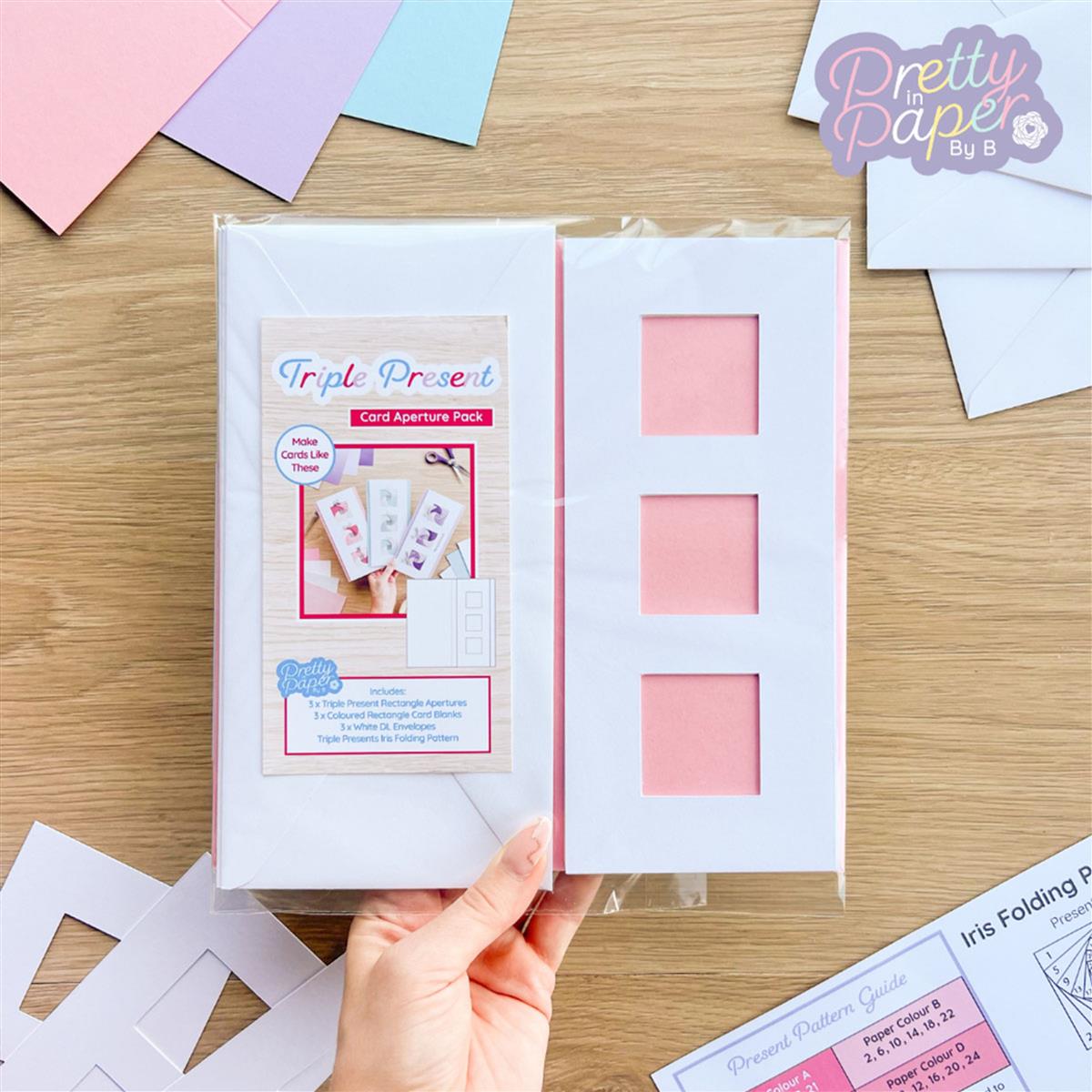 Triple Present Aperture Cards (Pack of 3) & Iris Folding Pattern ...