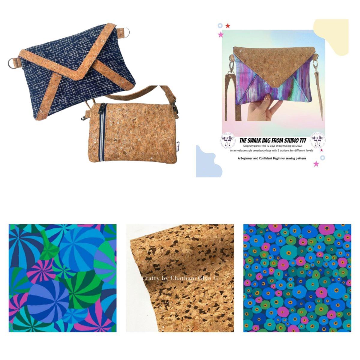 Studio 7t7 SWALK Dark Kaffe Bag Kit : Instructions & Fabric (1.5m ...