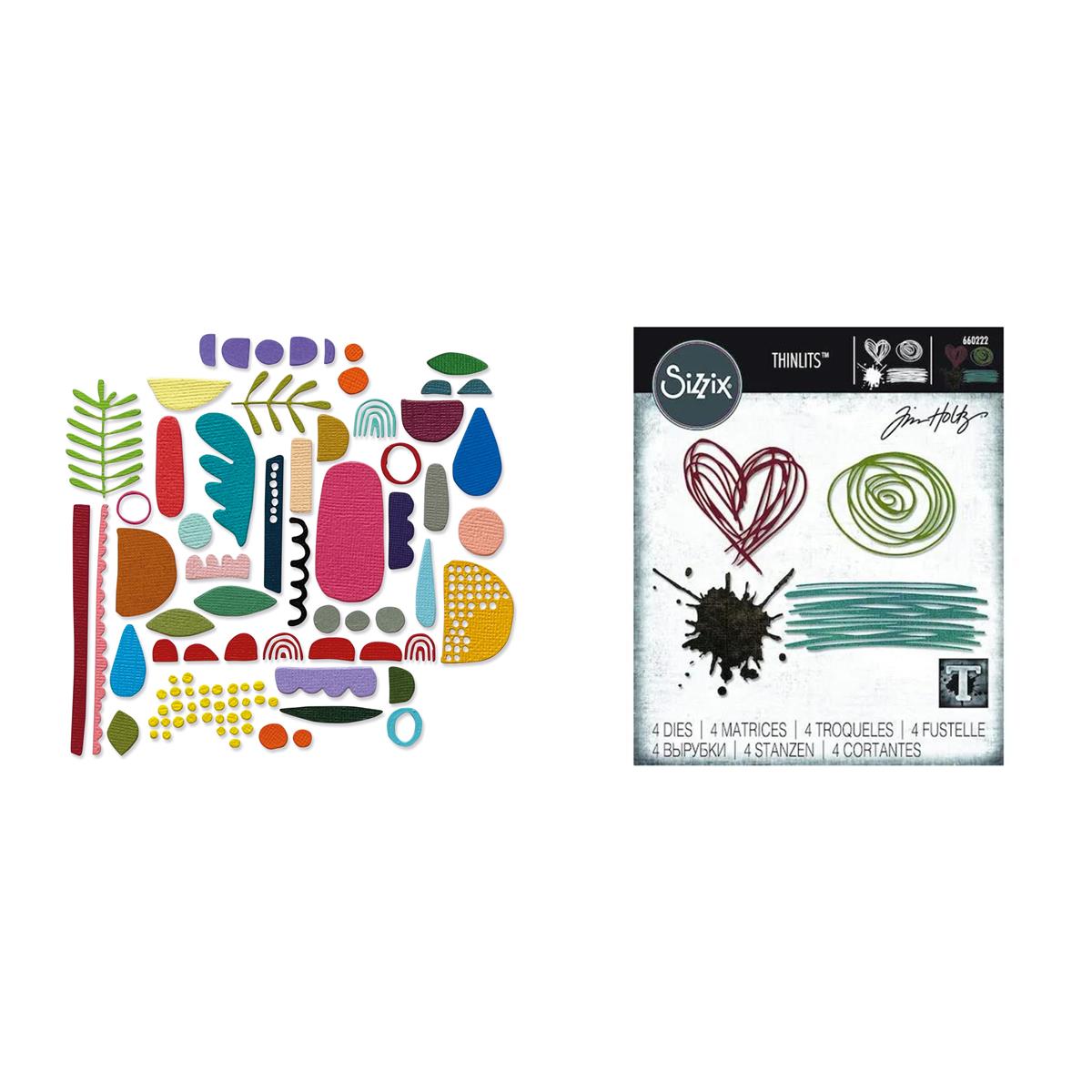 Sizzix - Tim Holtz Abstract Bundle, inc; Scribbles, Splat & Abstract ...