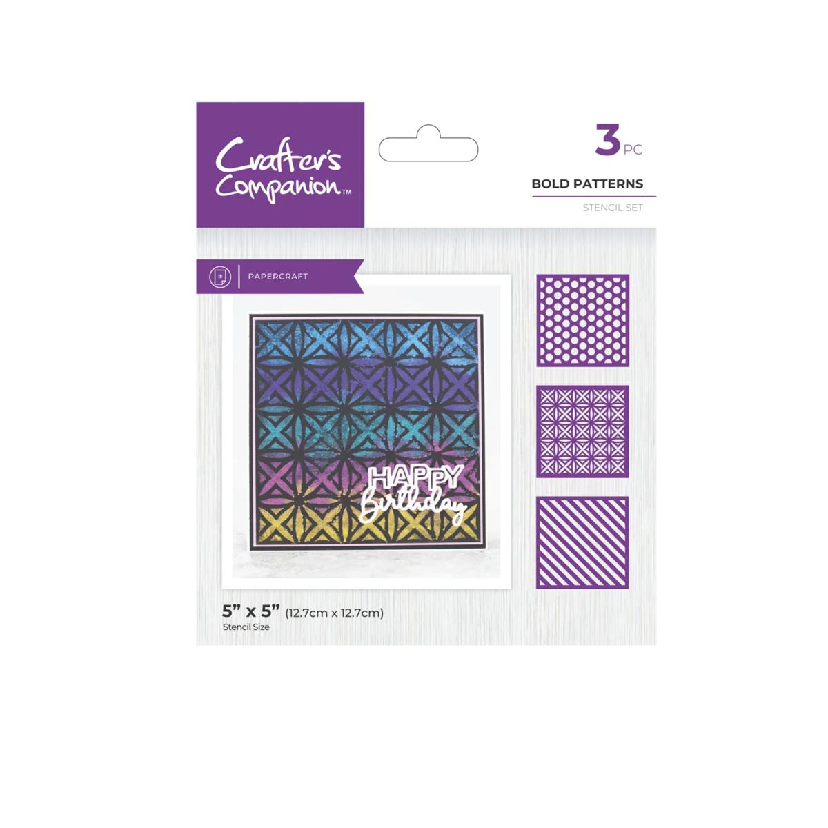 Crafter's Companion Stencils - Bold Patterns | HobbyMaker