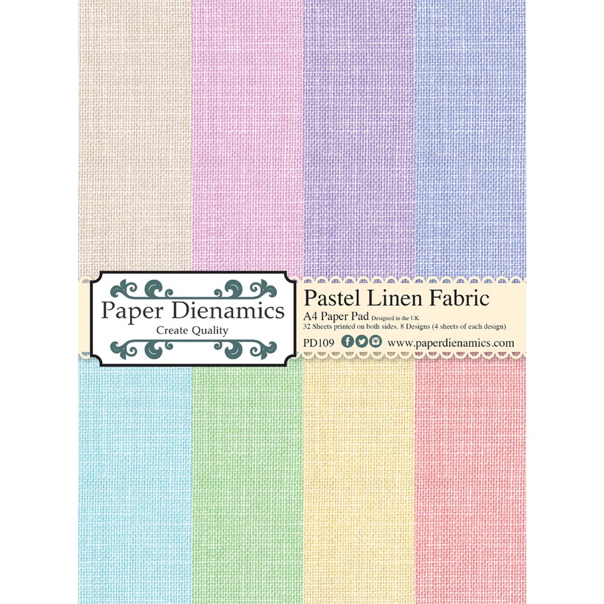 Paper Dienamics A4 Pastel Linen Fabric assorted colour pack - 170gsm 32 ...