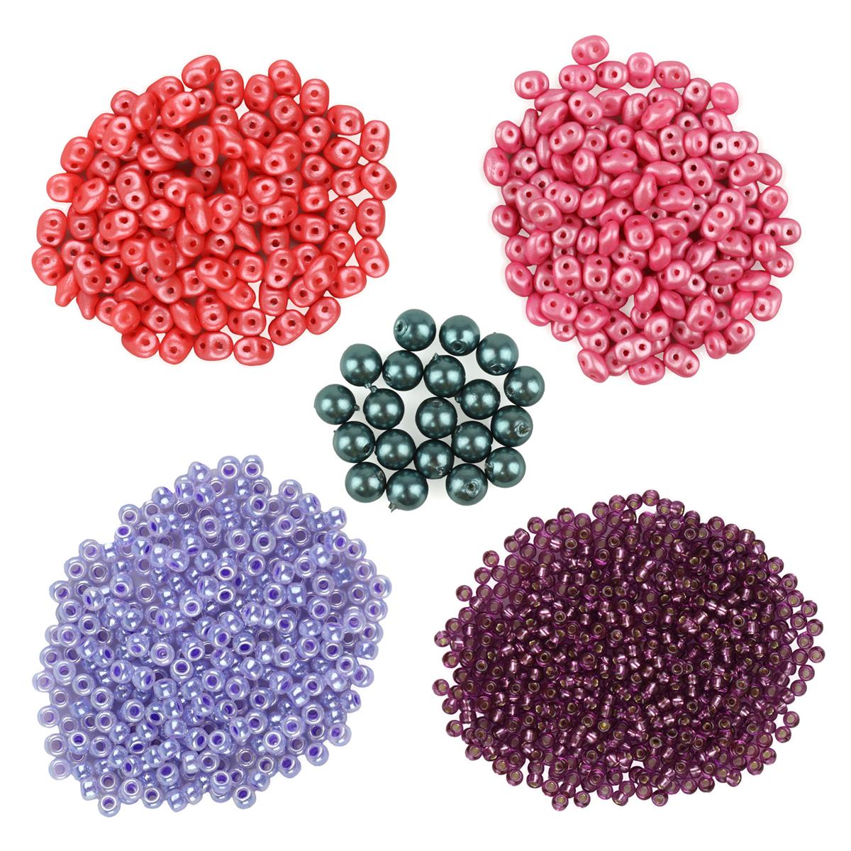 Superduo Pearl Shine Light Pink & Rose, Seed Bead & Shell Pearl Project ...