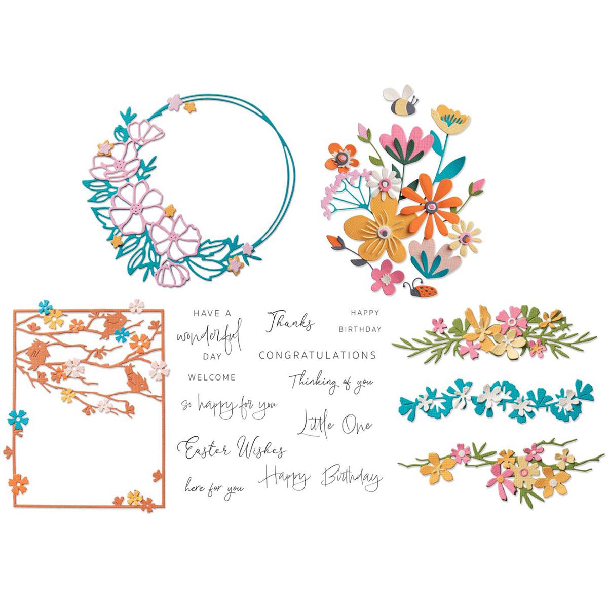 Sizzix Spring 2024 Thinlits & Stamps Collection Bundle | HobbyMaker