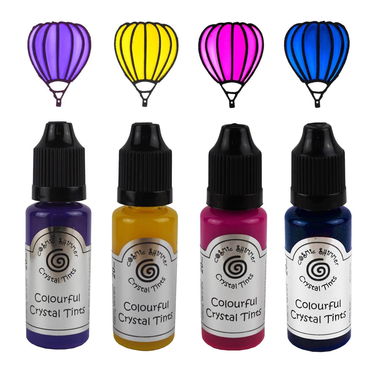 Cosmic Shimmer Colourful Crystal Tints - Pure Amethyst, Yellow Citrine ...