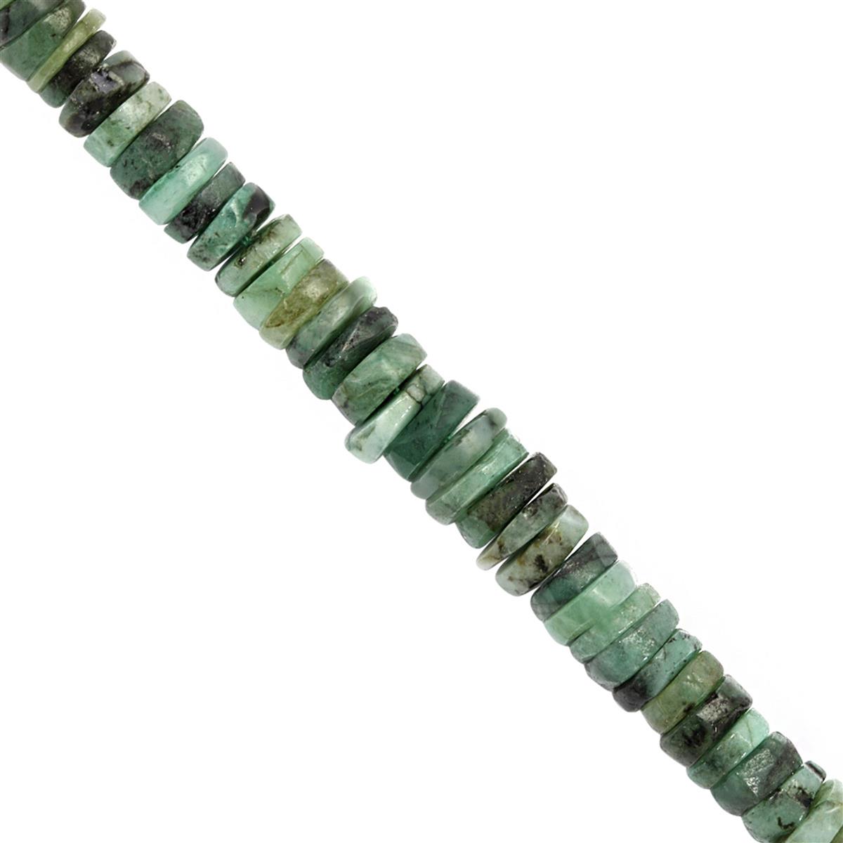 75cts Emerald Graduated Plain Wheels Approx 3x1 to 6x2mm, 24cm Strand ...