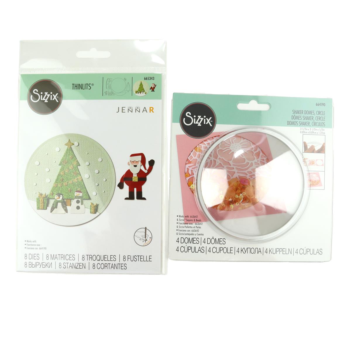 Sizzix Shaker Dome SnowDome Bundle, Inc; 4pcs Circle Domes & Snowdome Die Set. | HobbyMaker