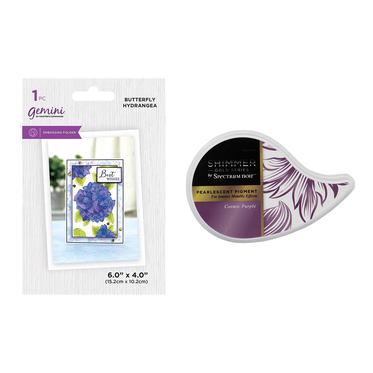 Crafters Companion- Gemini - Butterfly Hydrangea Embossing Folder ...