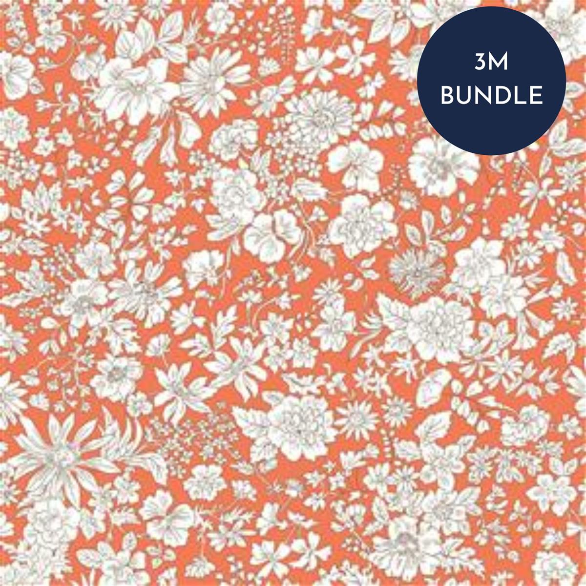 Liberty Emily Belle Jewel Tones Tangerine Fabric Bundle (3m) | SewingStreet