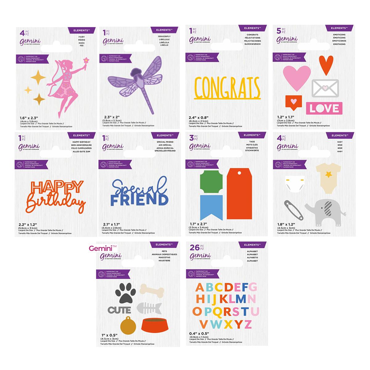 Gemini Mini Dies Selection | HobbyMaker
