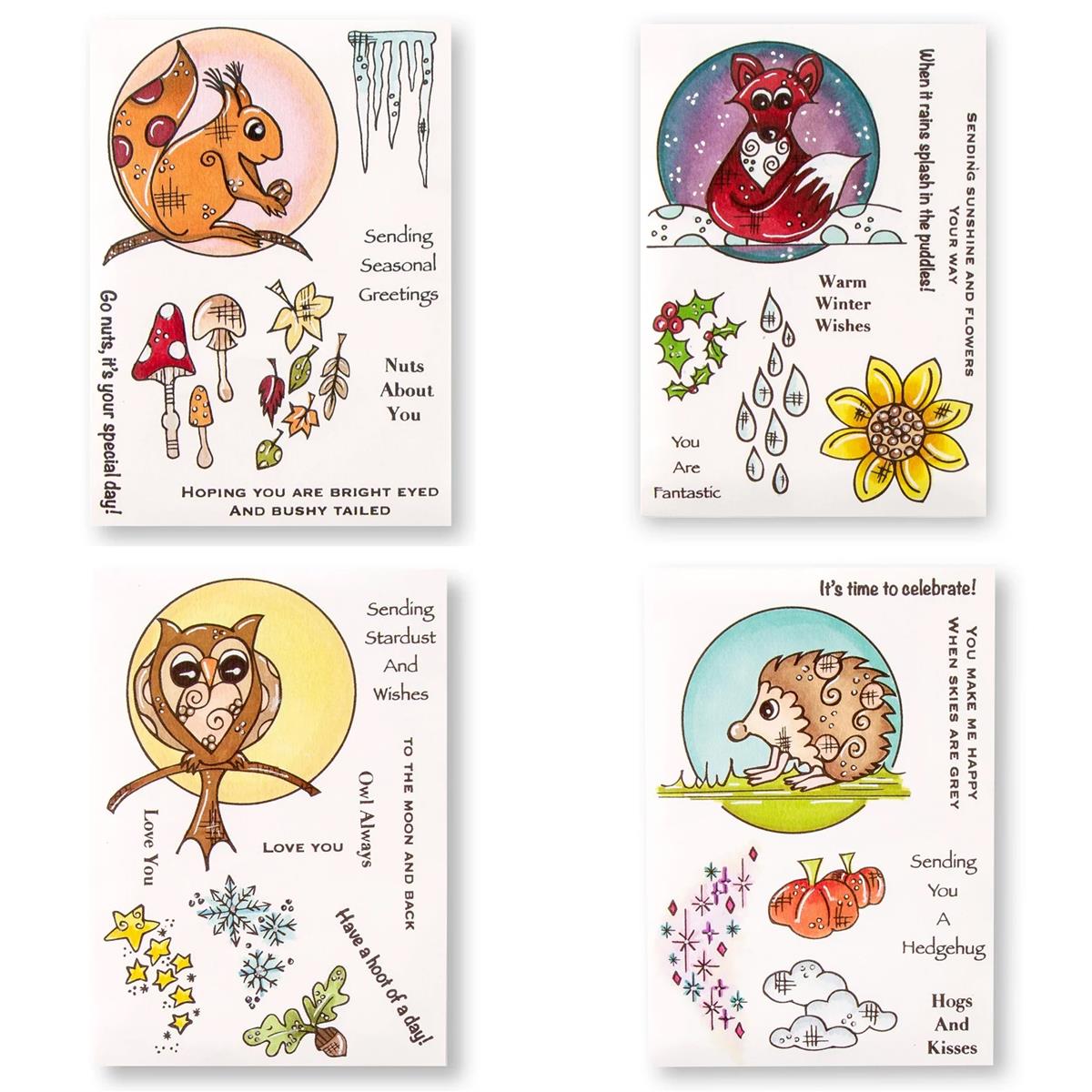 Fantastic Fox, Hedgehugs, Have A Hoot, Bright Eyed & Bushy Tailed Stamp ...