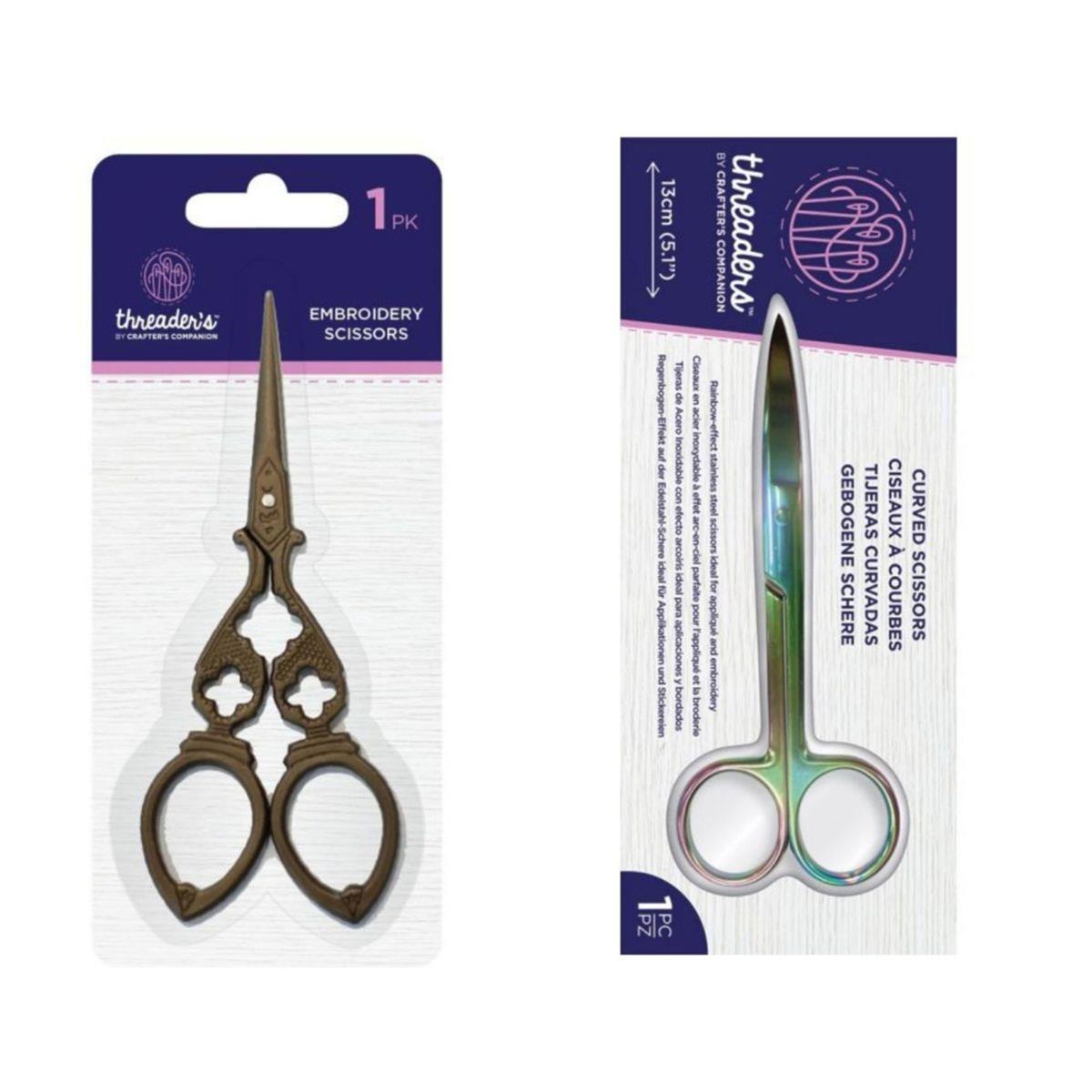 Threaders Curved & Embroidery Scissors Twin Pack | SewingStreet