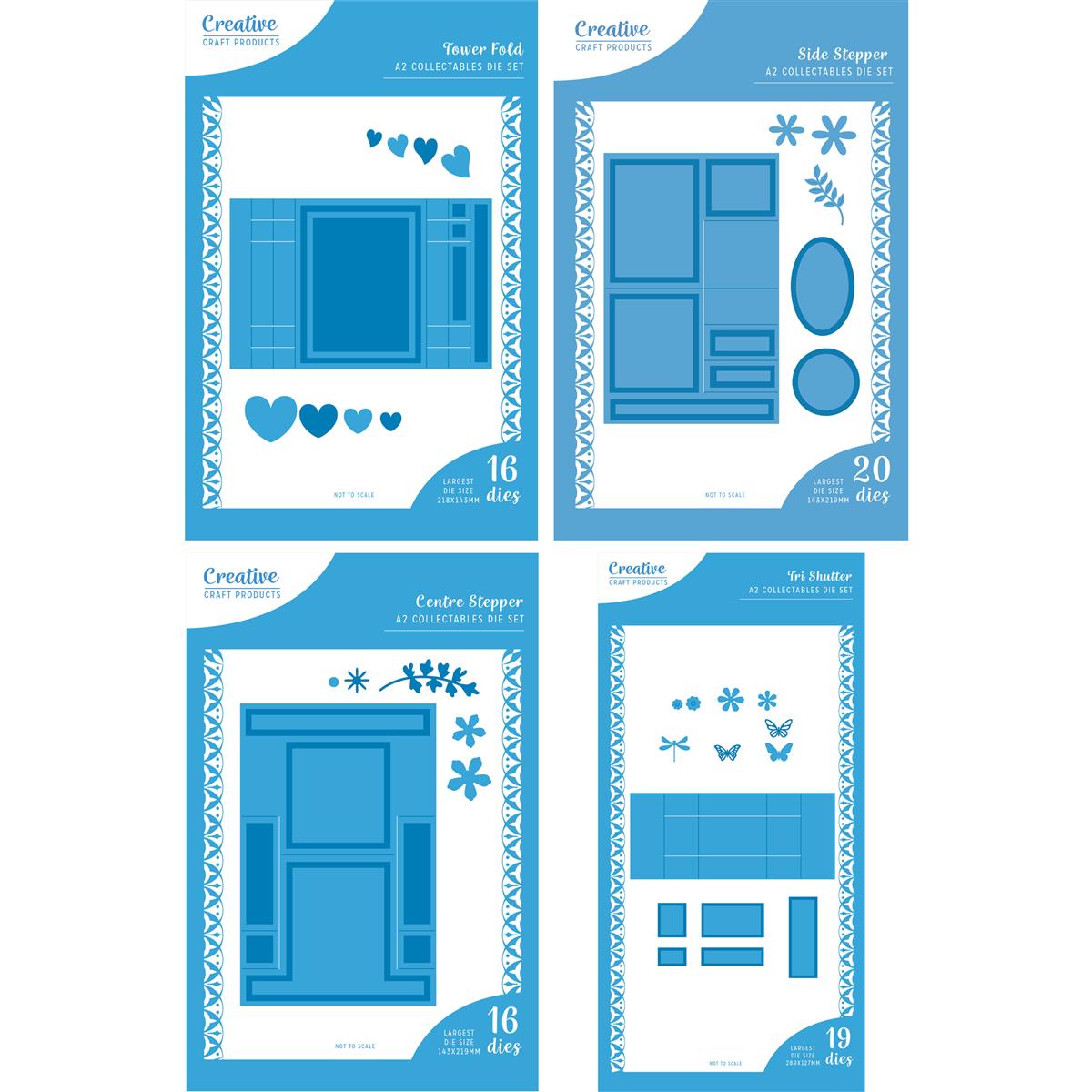 Creative Craft Products Die Set Collectables, 4x Stepper Shaped Card Die Sets- Total of 71 ...