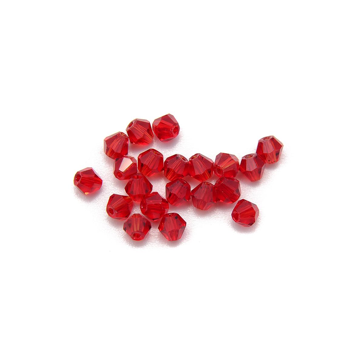 4mm Red Bicones, 20pcs | JewelleryMaker