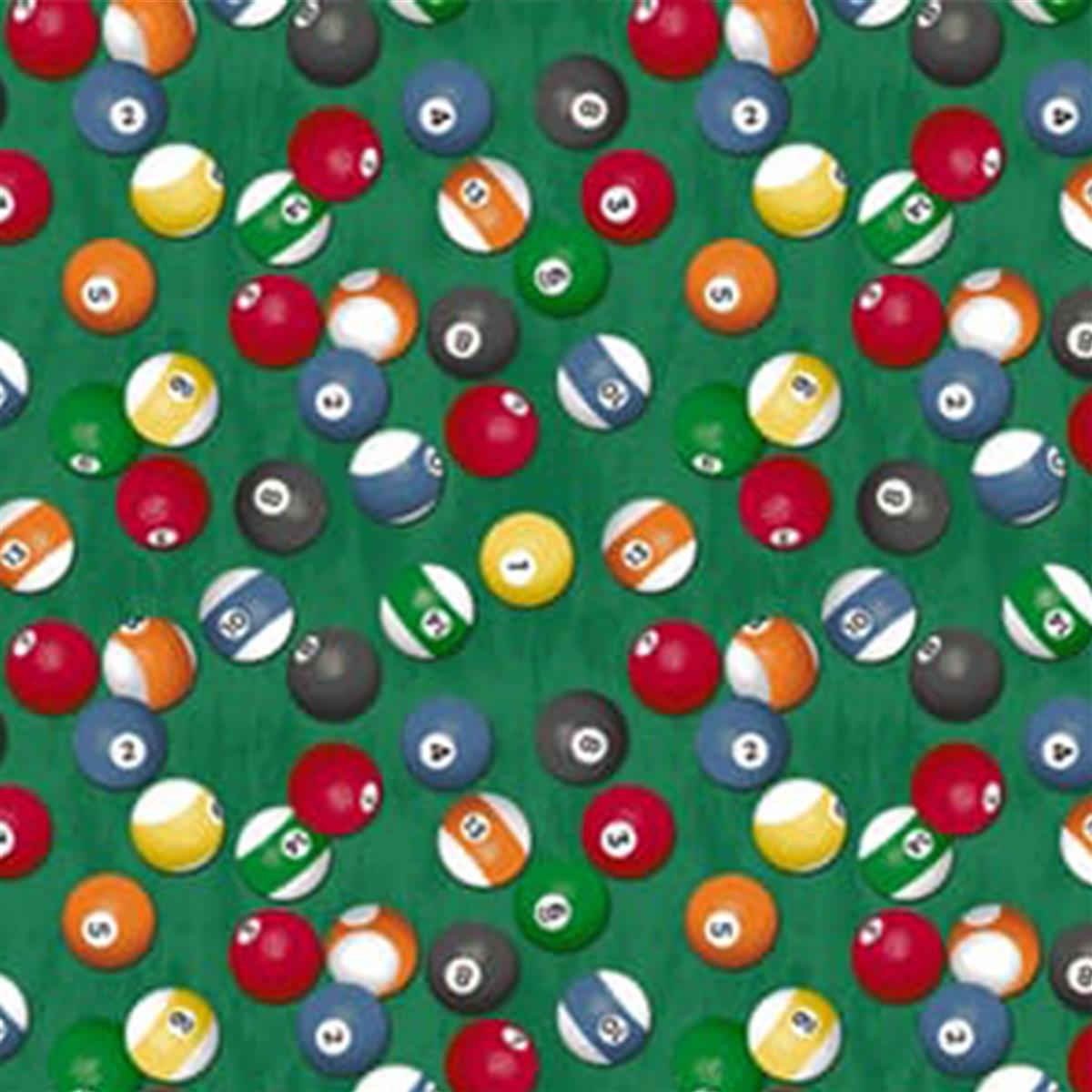Man Cave in Snooker Ball Fabric 0.5m | SewingStreet