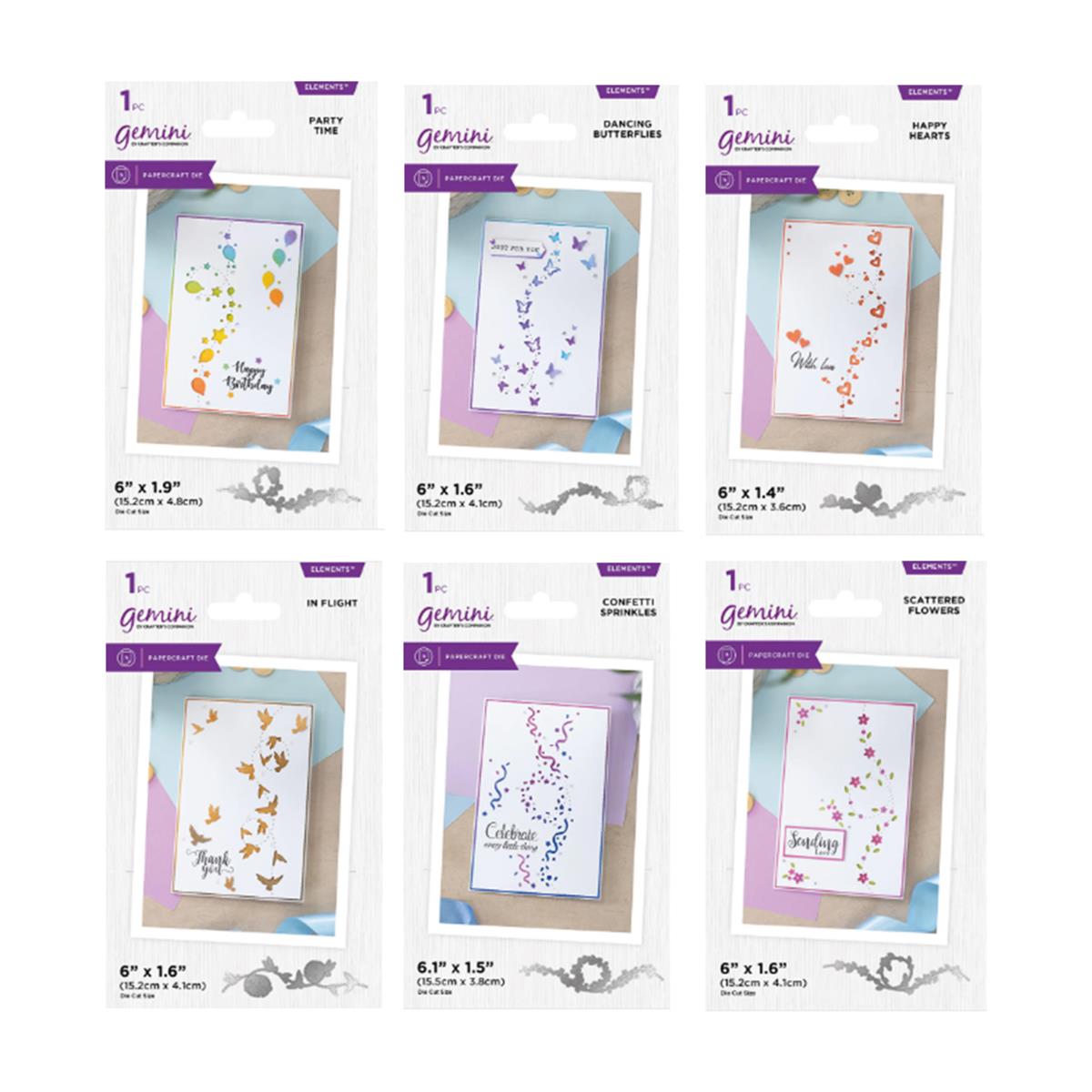 Gemini Confetti Border Dies 6PC Complete Collection | HobbyMaker