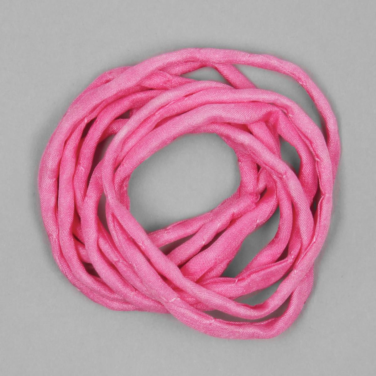 1m Pink Silk Strings Approx 2mm | JewelleryMaker