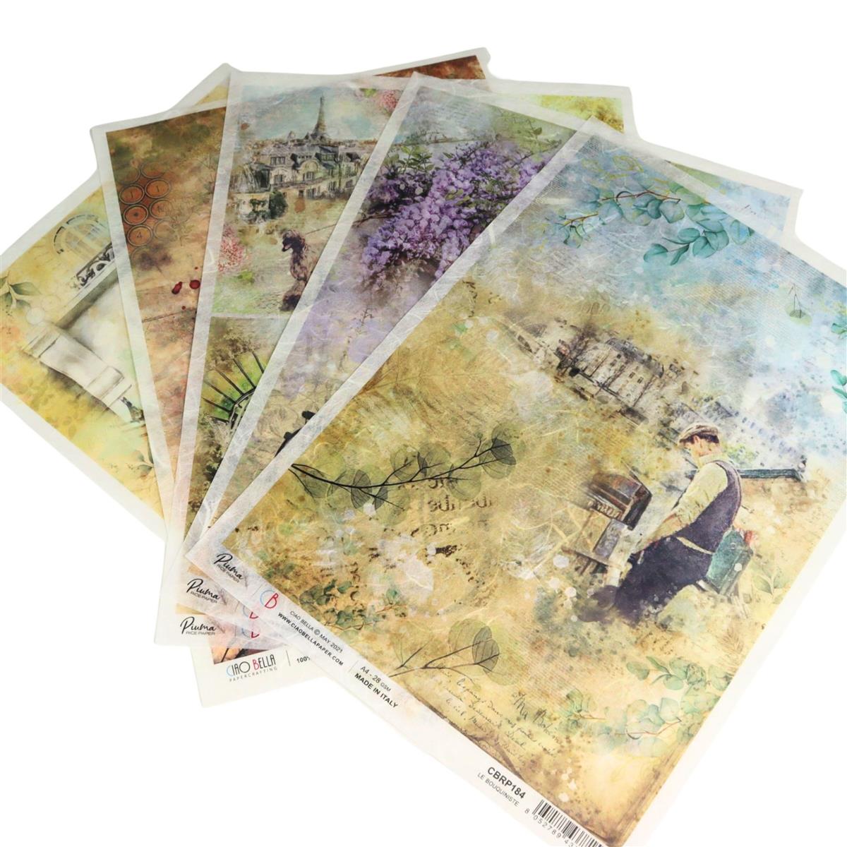 Ciao Bella Paper Notre Vie rice paper selection (1 sheet of each design ...
