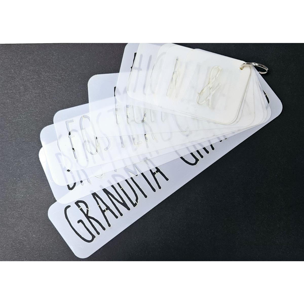 Big Words Family, 10 Big family word Stencils: | HobbyMaker