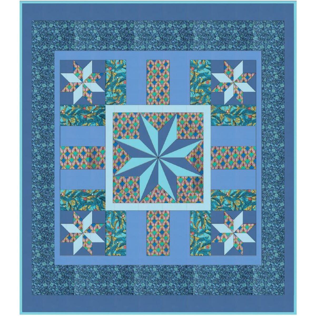 North Star Blue Quilt Kit 184 x 209cm | SewingStreet