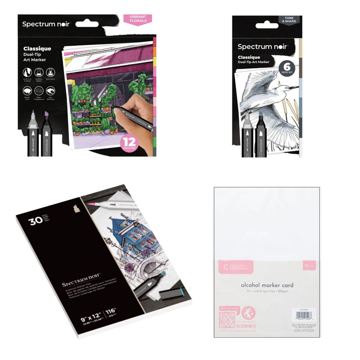 Spectrum Noir - Classique Pens 18 Pack with FREE Essential Card 50 Pack ...