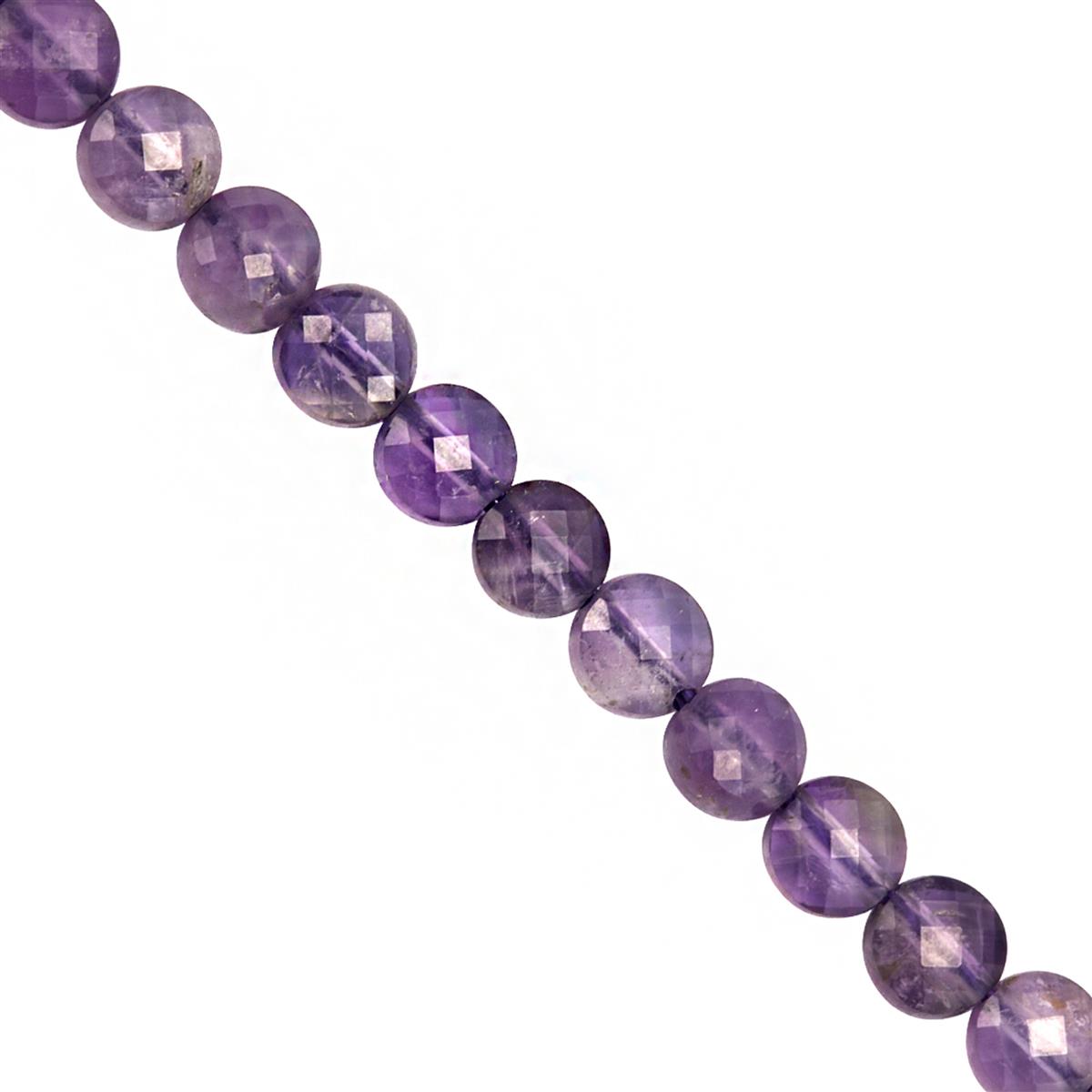 28cts Zambian Amethyst Faceted Coins Approx 4mm, 38cm Strand ...