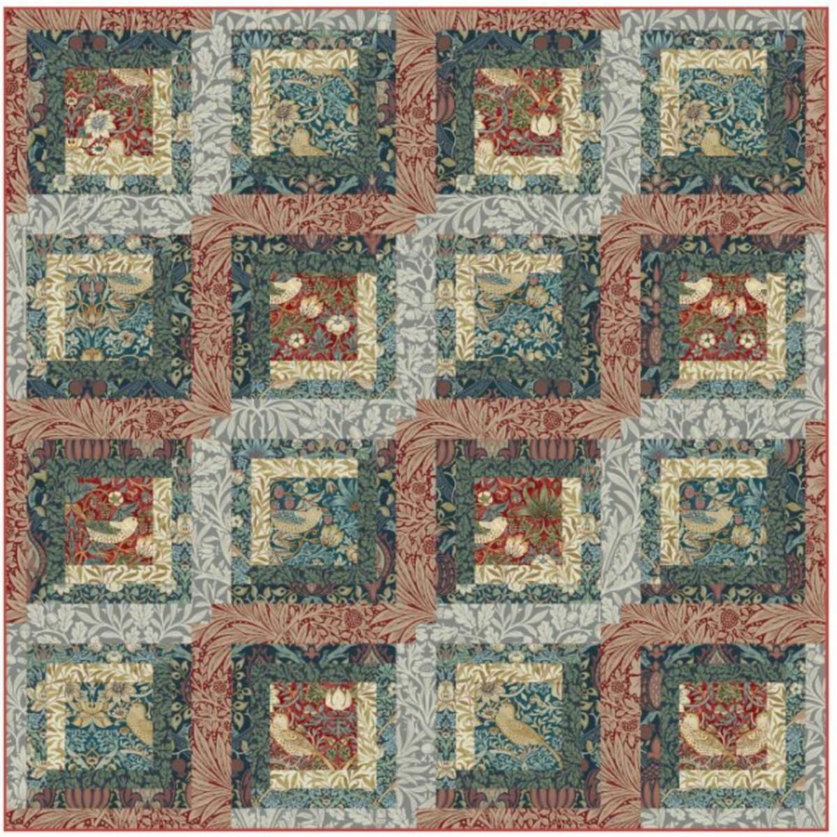 William Morris Starry Step Multi Quilt Kit 215 x 215 cm | SewingStreet