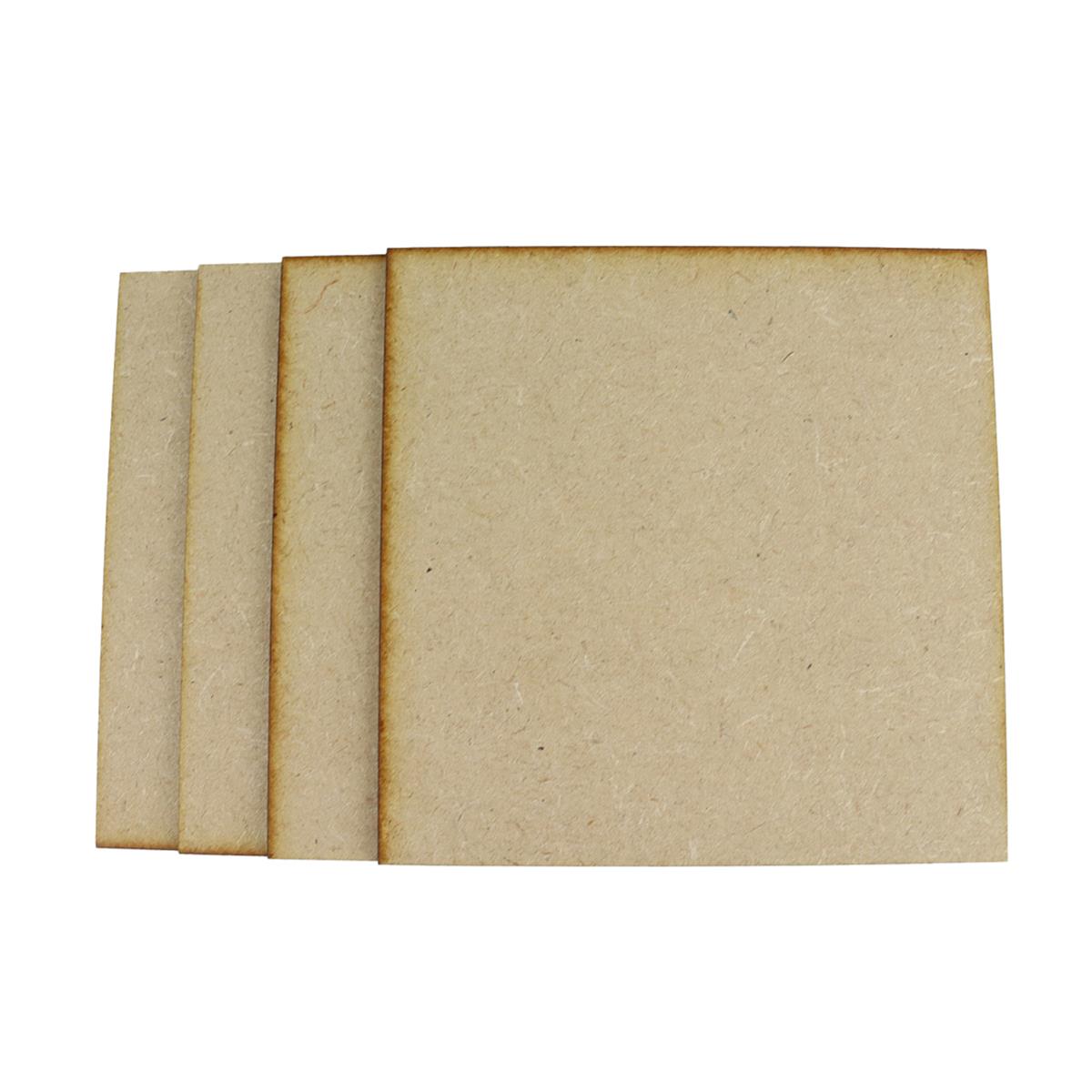 Bert & Gert's MDF Canvas Pack - 4 x 4 Inch Squares (Pack of 4) | HobbyMaker