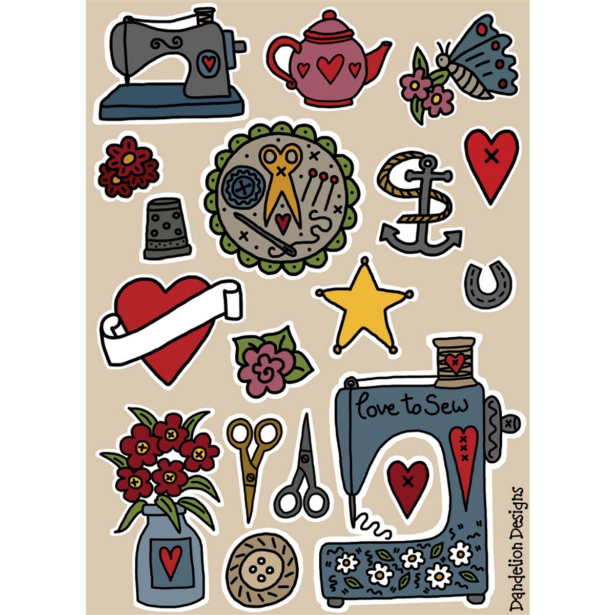 Mandy Shaw NEW! Pimp Your Machine Stickers (x18 Stickers) | SewingStreet