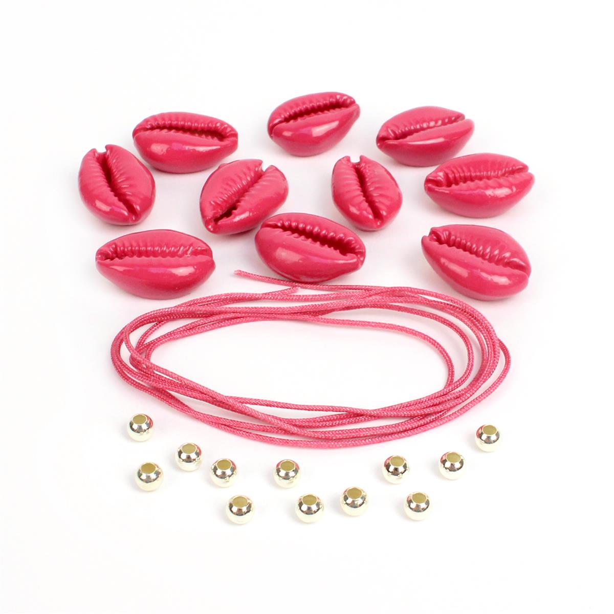 Coated Rose Pink Cowrie Shell Beads Approx 10x16-13x18mm, 10 pcs with ...