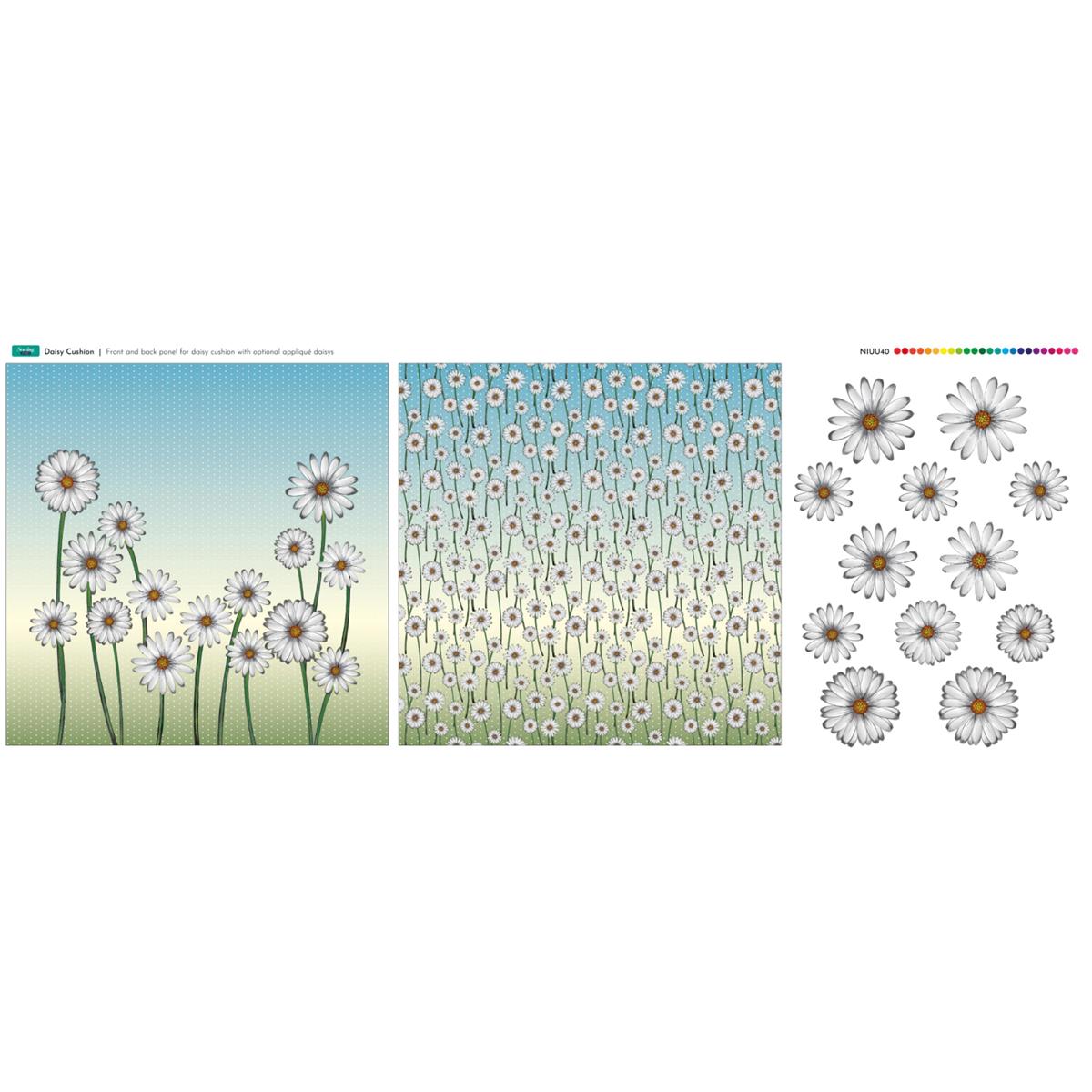 Delphine Brooks' Spring Daisy Cushion Panel (140cm x 53cm) | SewingStreet