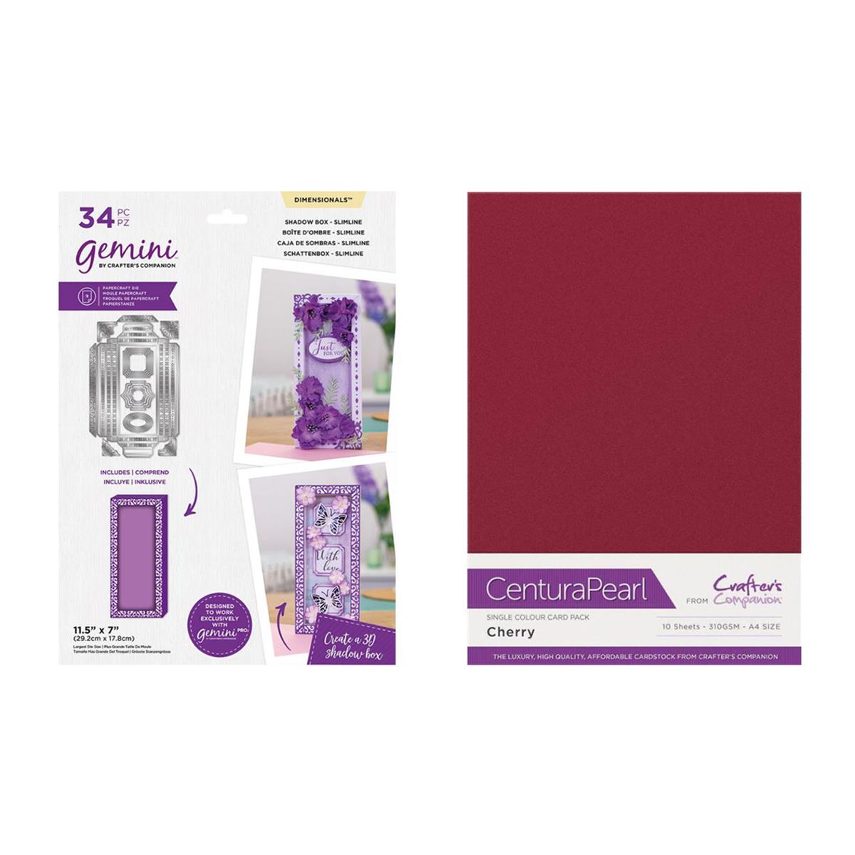 Gemini Shadow Box Slimline Die with Free Cherry Centura Pearl Card - 34 ...