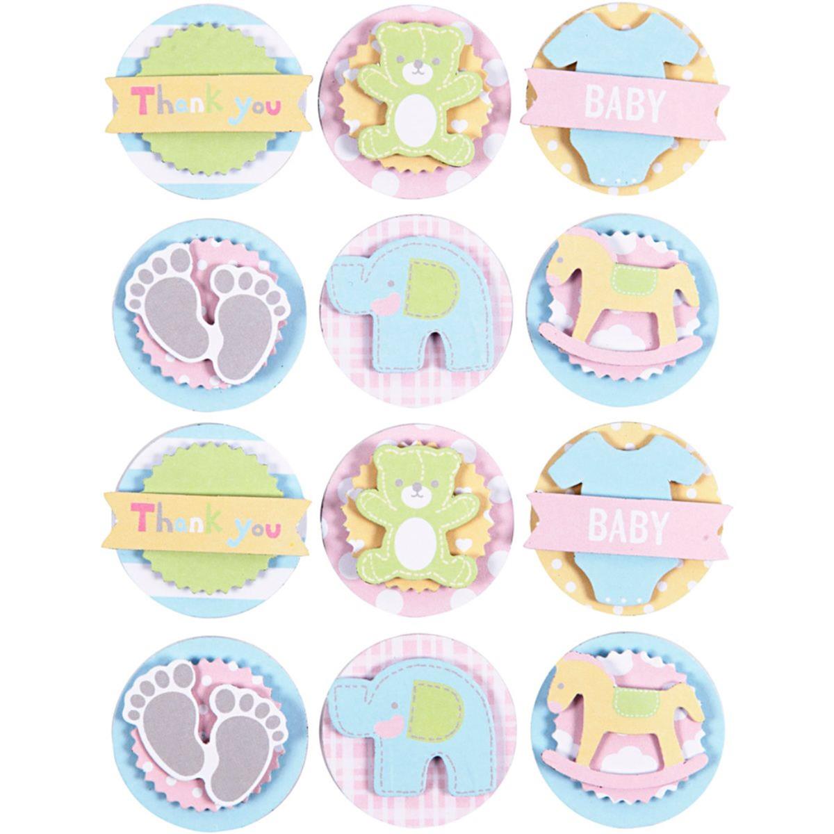 3D Baby Stickers, baby, D 35 mm, 1 sheet | HobbyMaker