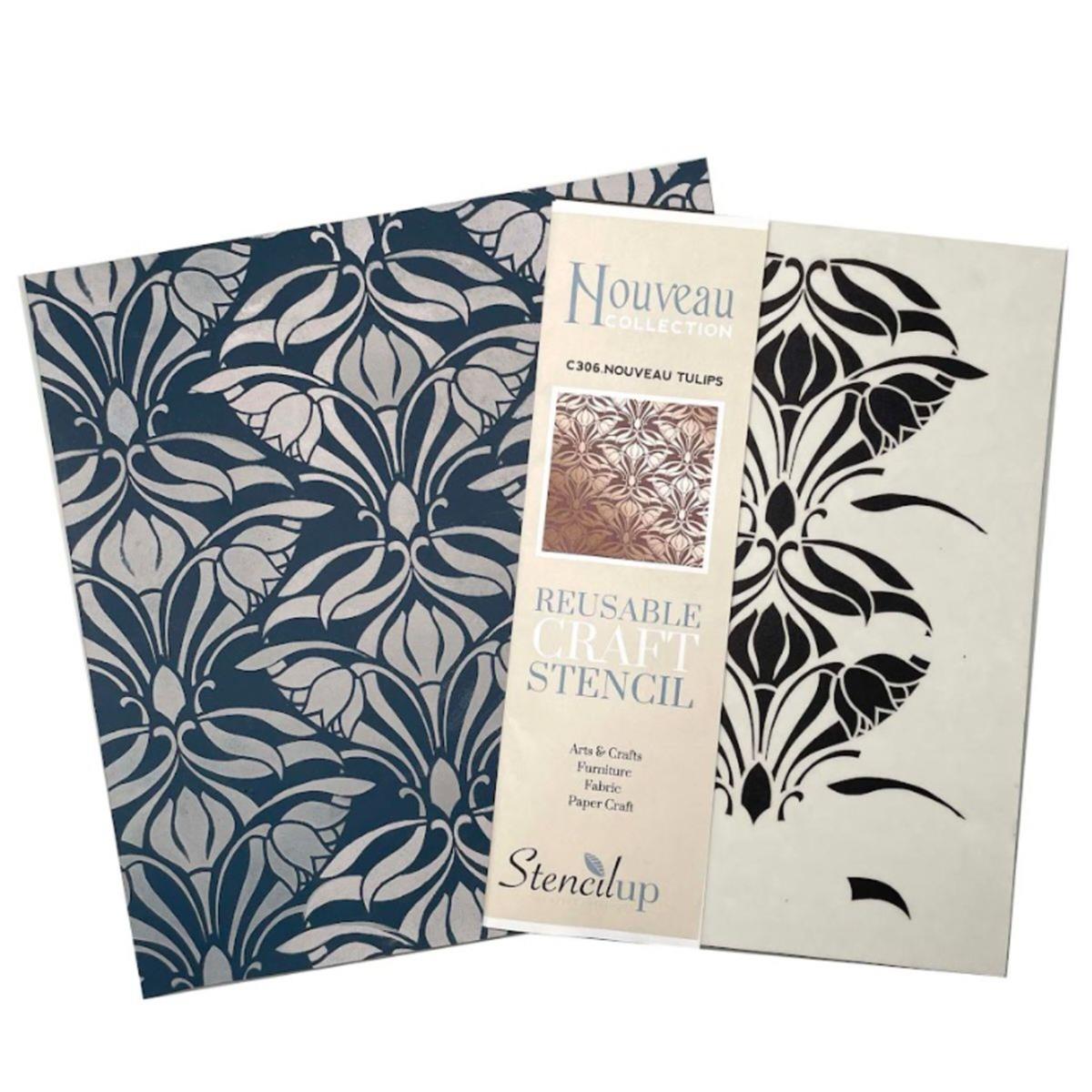 Stencil Up Nouveau Tulips (A4 adhesive-backed stencil) | SewingStreet