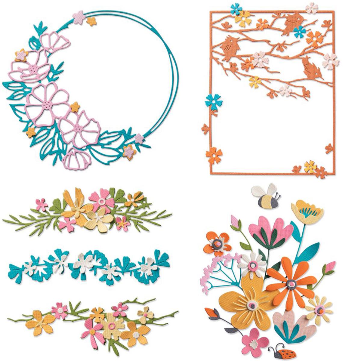 Sizzix Spring 2024 Thinlits Die Collection, Inc; Floral, Bold Flora & Woodlands | HobbyMaker
