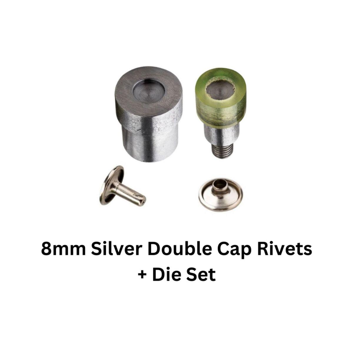 Green Machine Double Cap Rivet & Die Silver Finish Starter Set (100 x ...