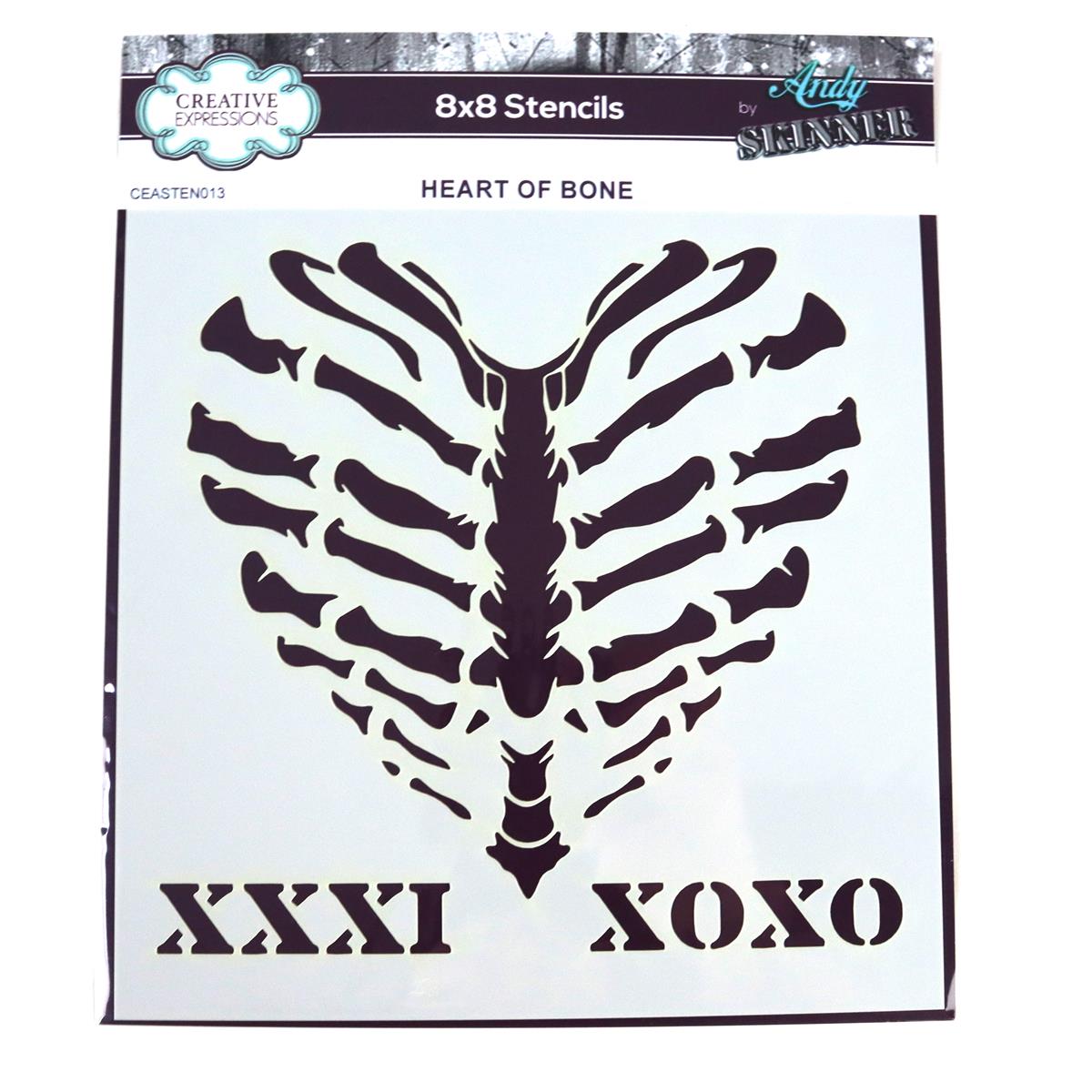 Creative Expressions Andy Skinner Heart Of Bone 8 in x 8 in Stencil ...