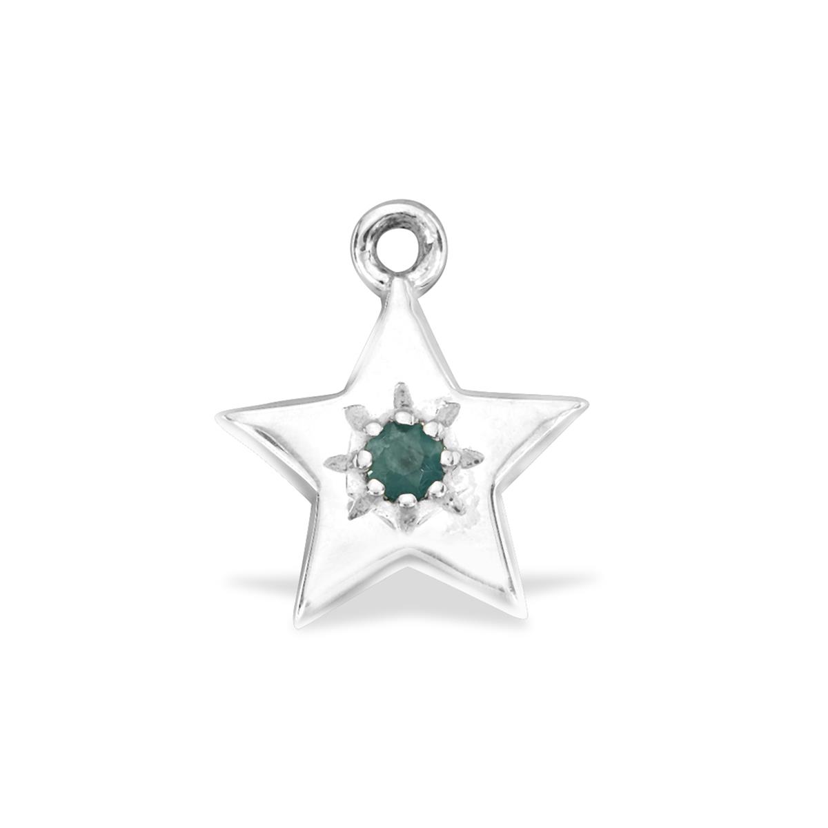 925 Sterling Silver Gem Set Star Shape Charm with Grandidierite Approx ...