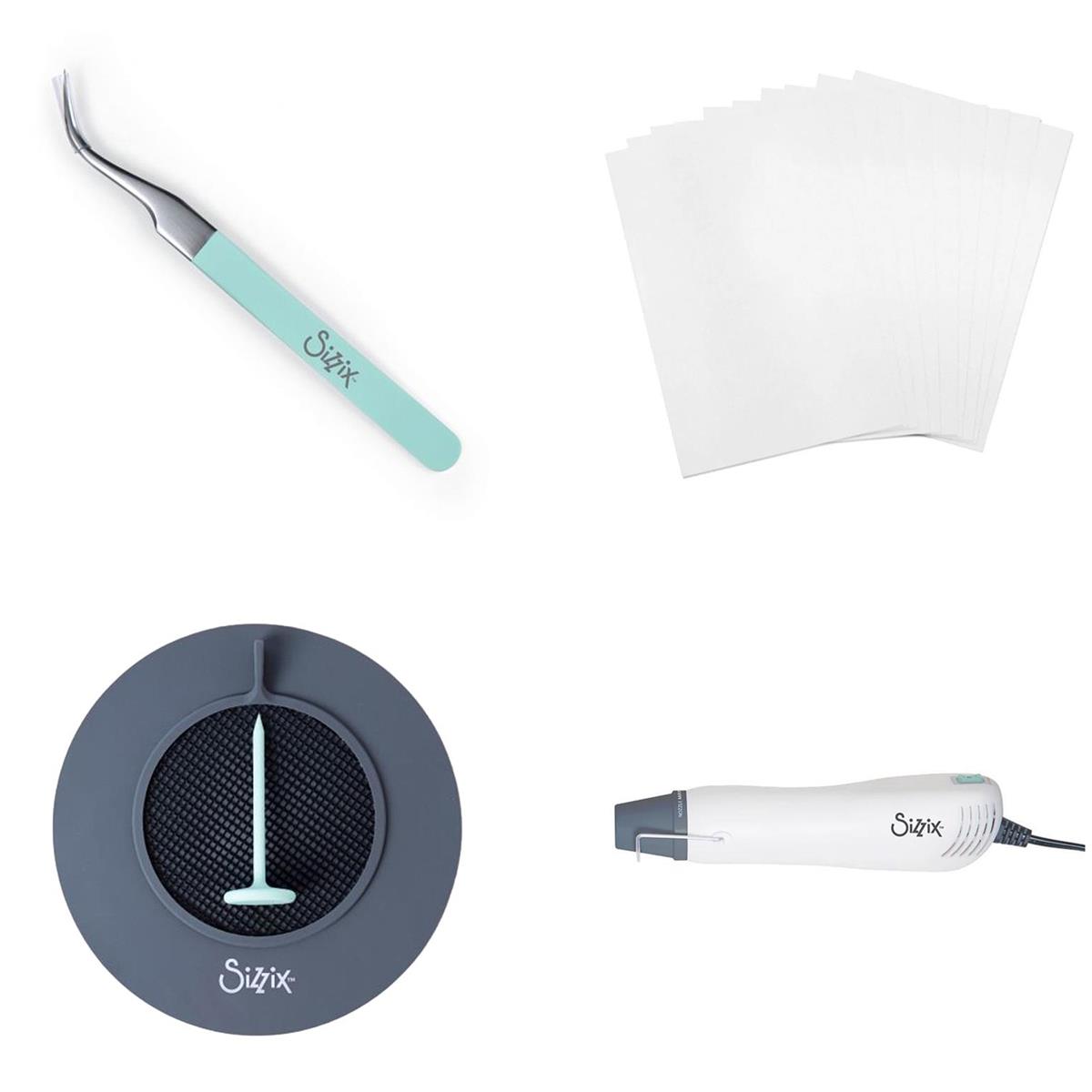 Sizzix - Heat Tool Mega Starter Kit, Inc; Heat Tool, Accessorys, Tweezers & Printable Shink ...