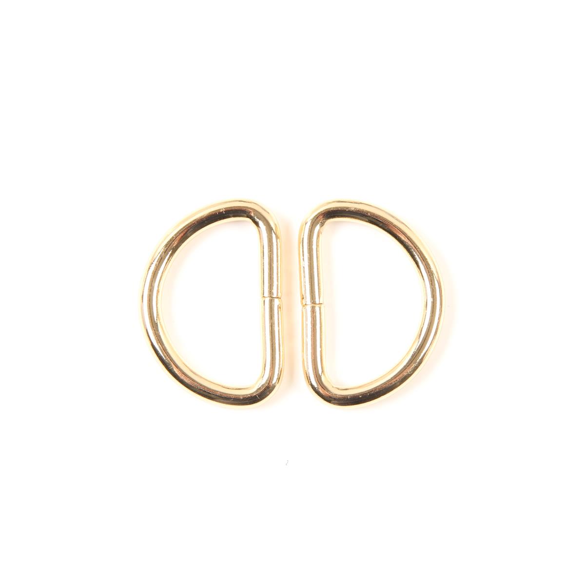 25mm Gold D Ring - 2 Pieces | SewingStreet