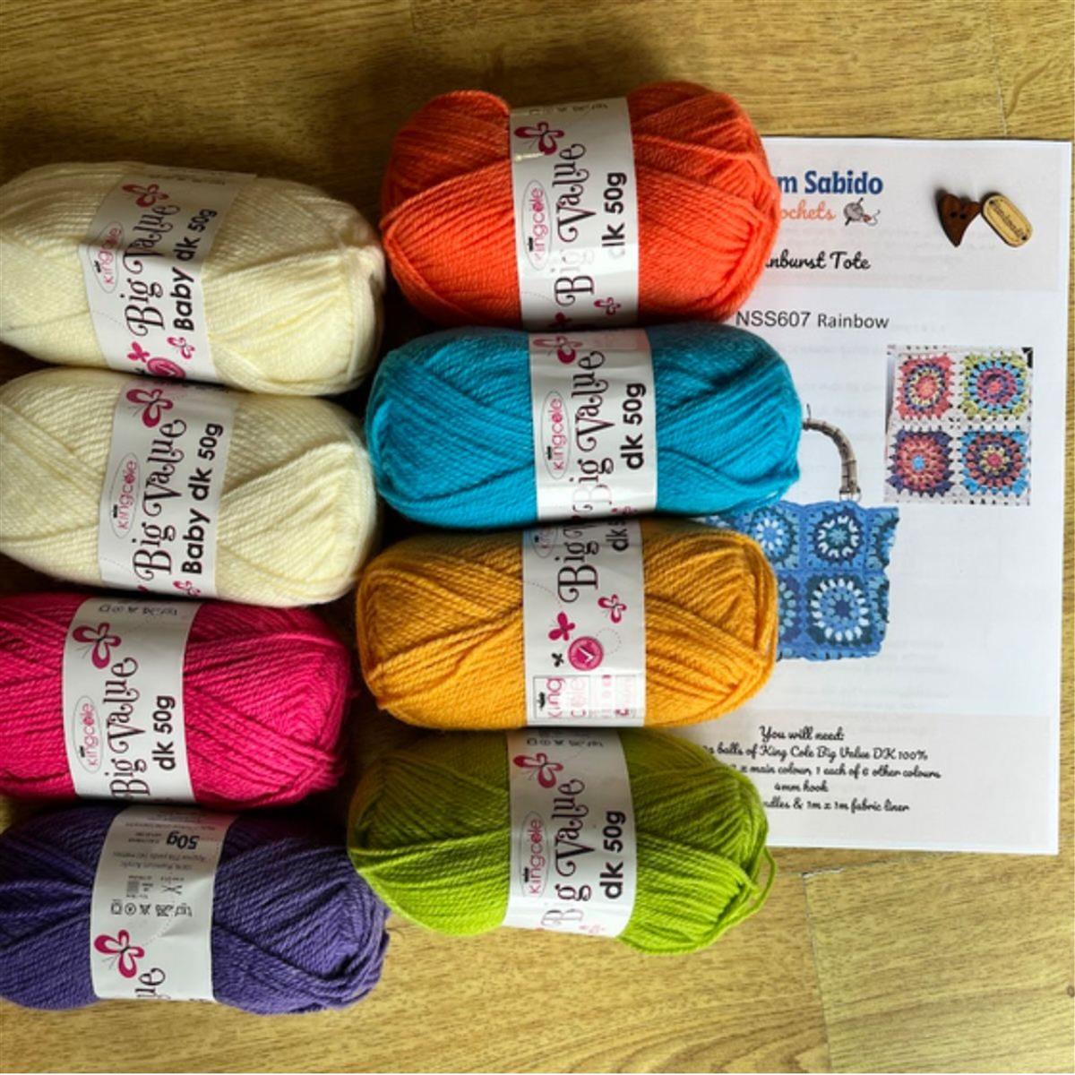 Sam Sabido Crochets Rainbow Sunburst Tote Crochet Kit | SewingStreet