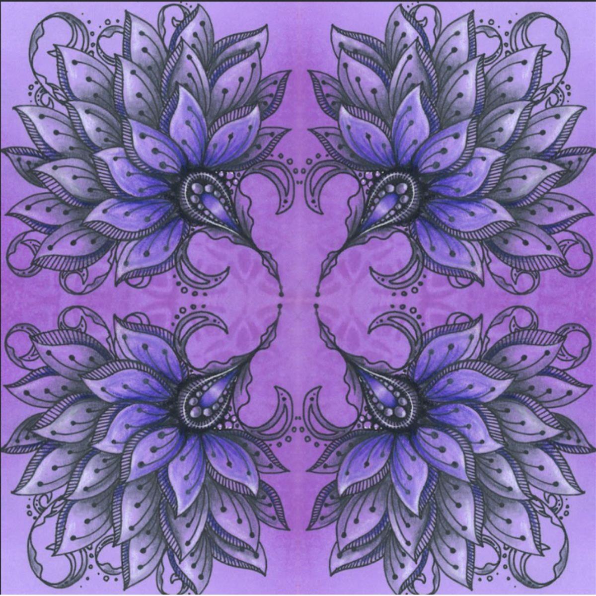 Sanntangle Purple Lotus Fabric 0.5m | SewingStreet