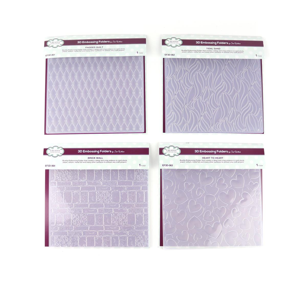 NEW Creative Expressions 3D Embossing Folders - Set of 4 | HobbyMaker